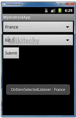 android tutorial - spinner android - By Microsoft Awarded MVP - Learn in 30sec| wikitechy