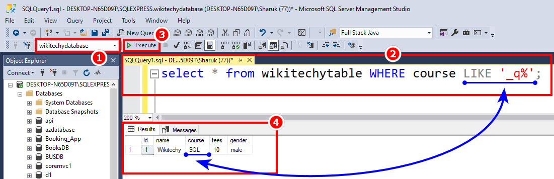 SQL Like and Wildcard Operators - Wild Card operators in SQL