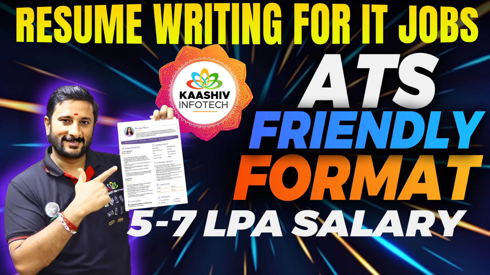 Resume for IT Jobs [Freshers & Experience Examples] ATS Friendly Format ...