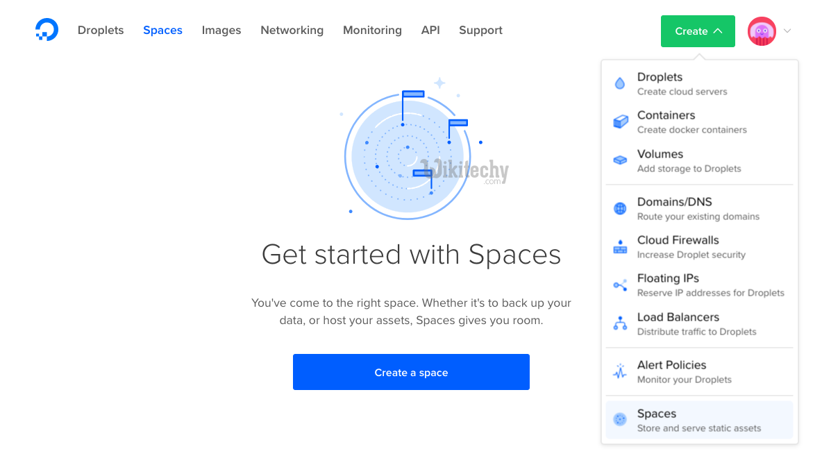 To Create a DigitalOcean Space and API Key - Wikitechy